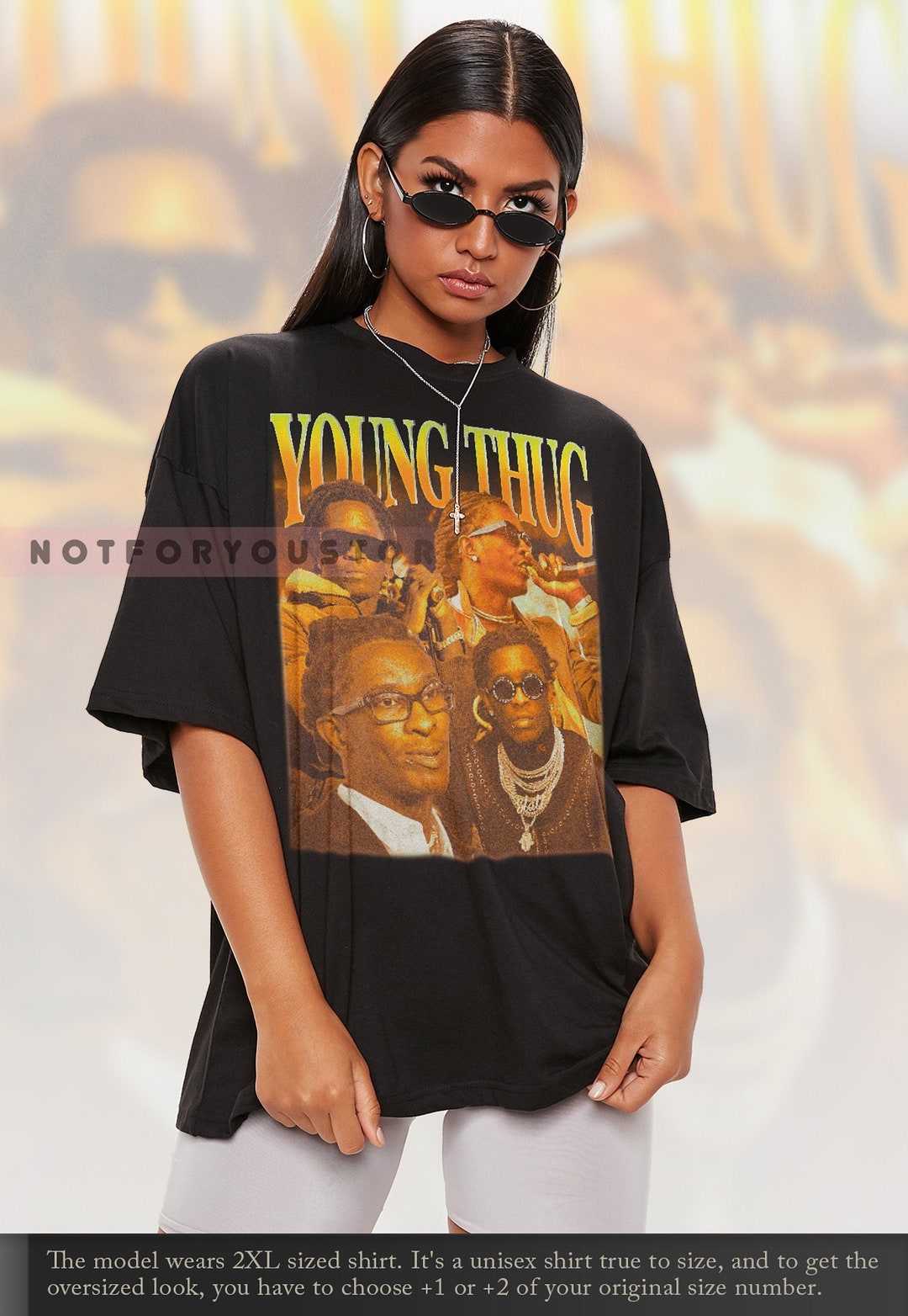 YOUNG THUG Young Thug Shirt SLATT Homage Rapper Tee Mighty - Etsy