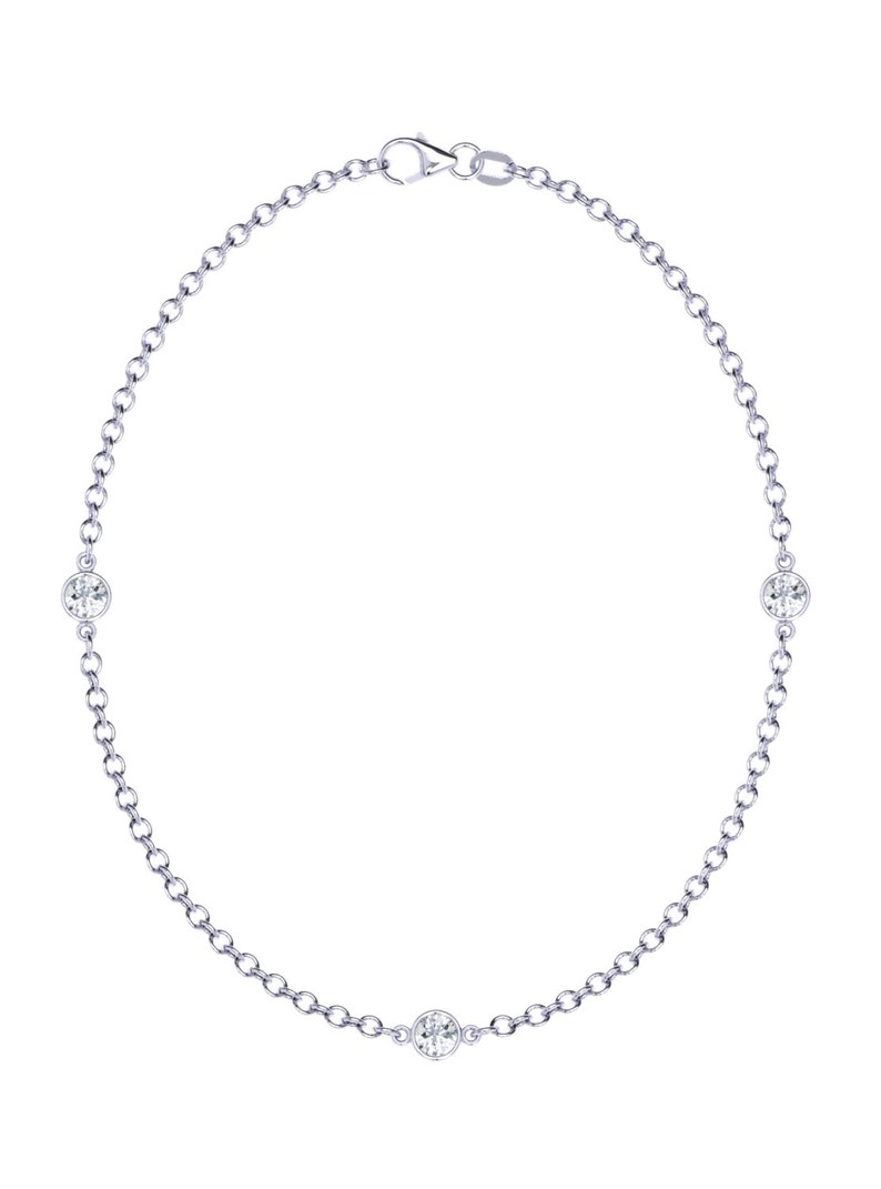 Diamond Station Bracelet With 3 Stations 0.45 Ct. Tw. - Etsy