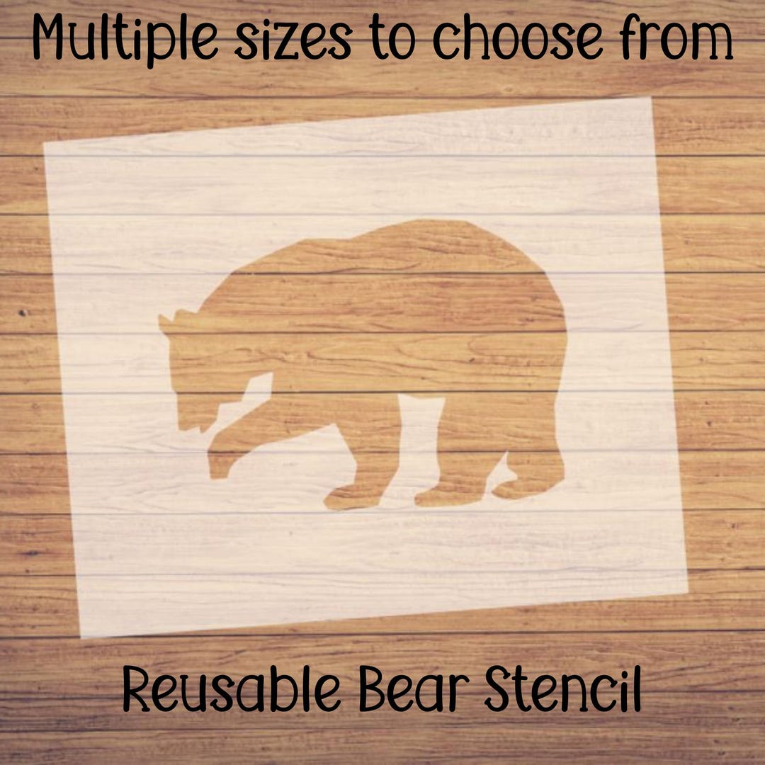 Bear Stencil, Reusable Bear Stencil, Nursery Wall Stencil, Craft ...