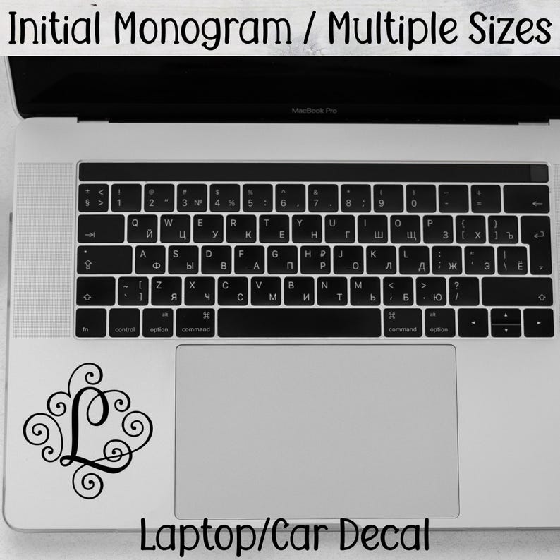 Elegant Monogram Car Decal, Fancy Letter Monogram, Monogram for Laptop ...