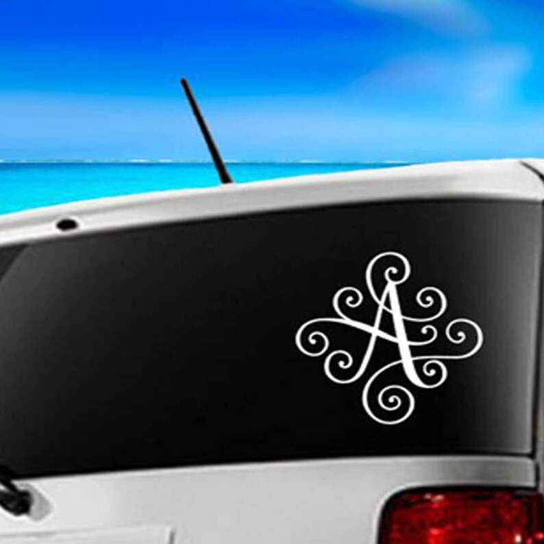 Elegant Monogram Car Decal Fancy Letter Monogram Monogram | Etsy