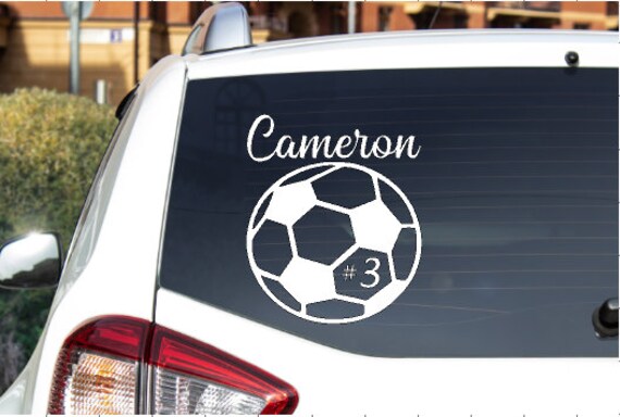 Vinyl Soccer ball window decal personalized with name and | Etsy