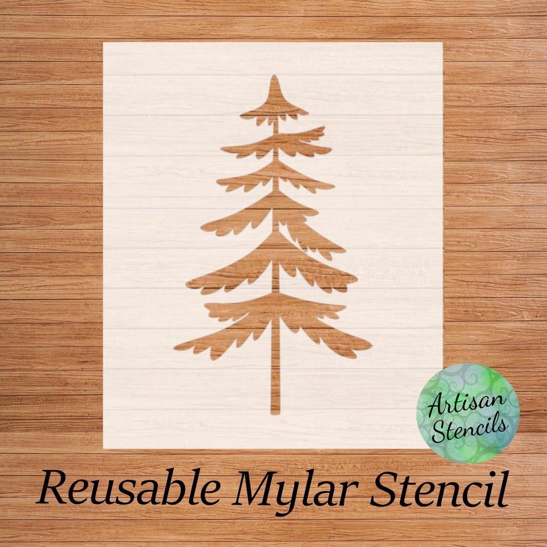 Reusable Pine Tree Stencil, Nursery Wall Stencil, Spray Paint Stencil ...