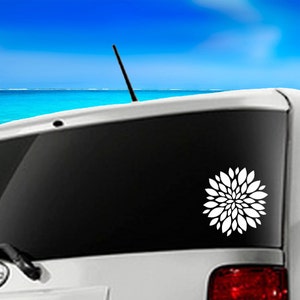Zinnia Laptop Decal, Flower Car Decal, Vinyl Car Decal, Flower Decal - Etsy