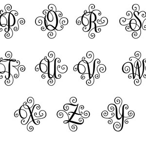 Elegant Monogram Car Decal, Fancy Letter Monogram, Monogram for Laptop ...