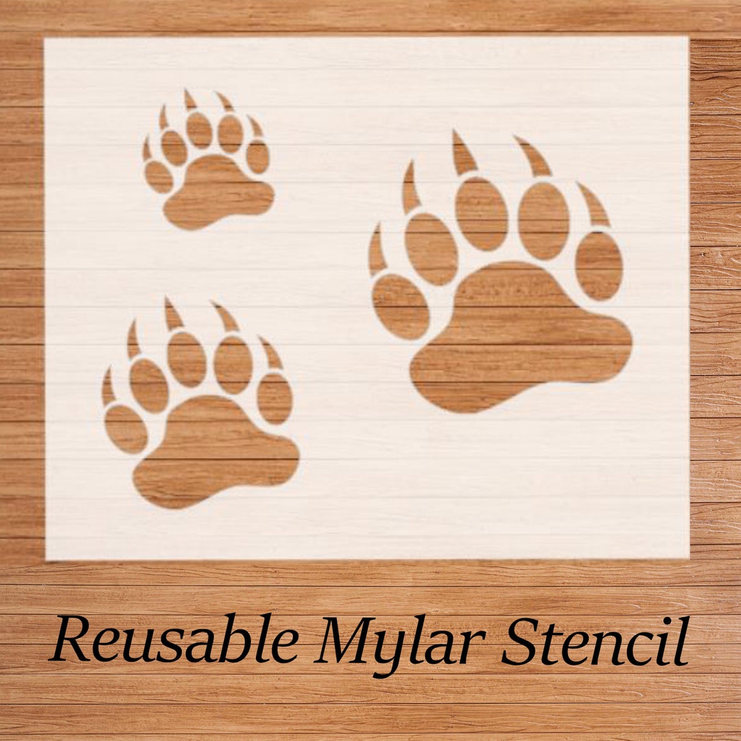 Reusable Bear Paw Stencil, Cookie Decorating Stencil, Nursery Wall ...