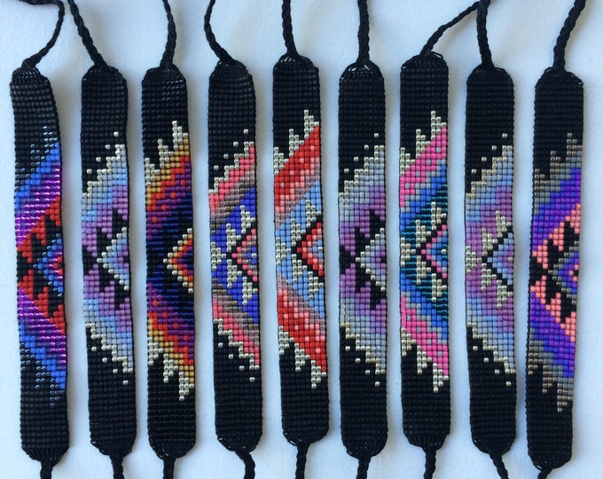 Seed Bead Friendship Bracelet Southwestern Gem Pattern - Etsy