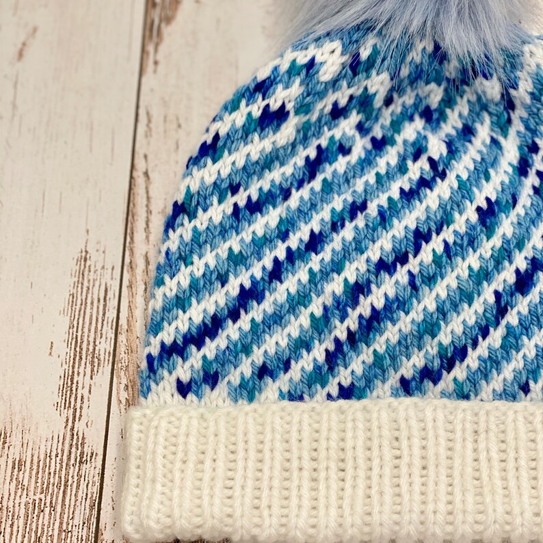 Swim Lanes Toque Knitting Pattern Colorwork Beginner - Etsy