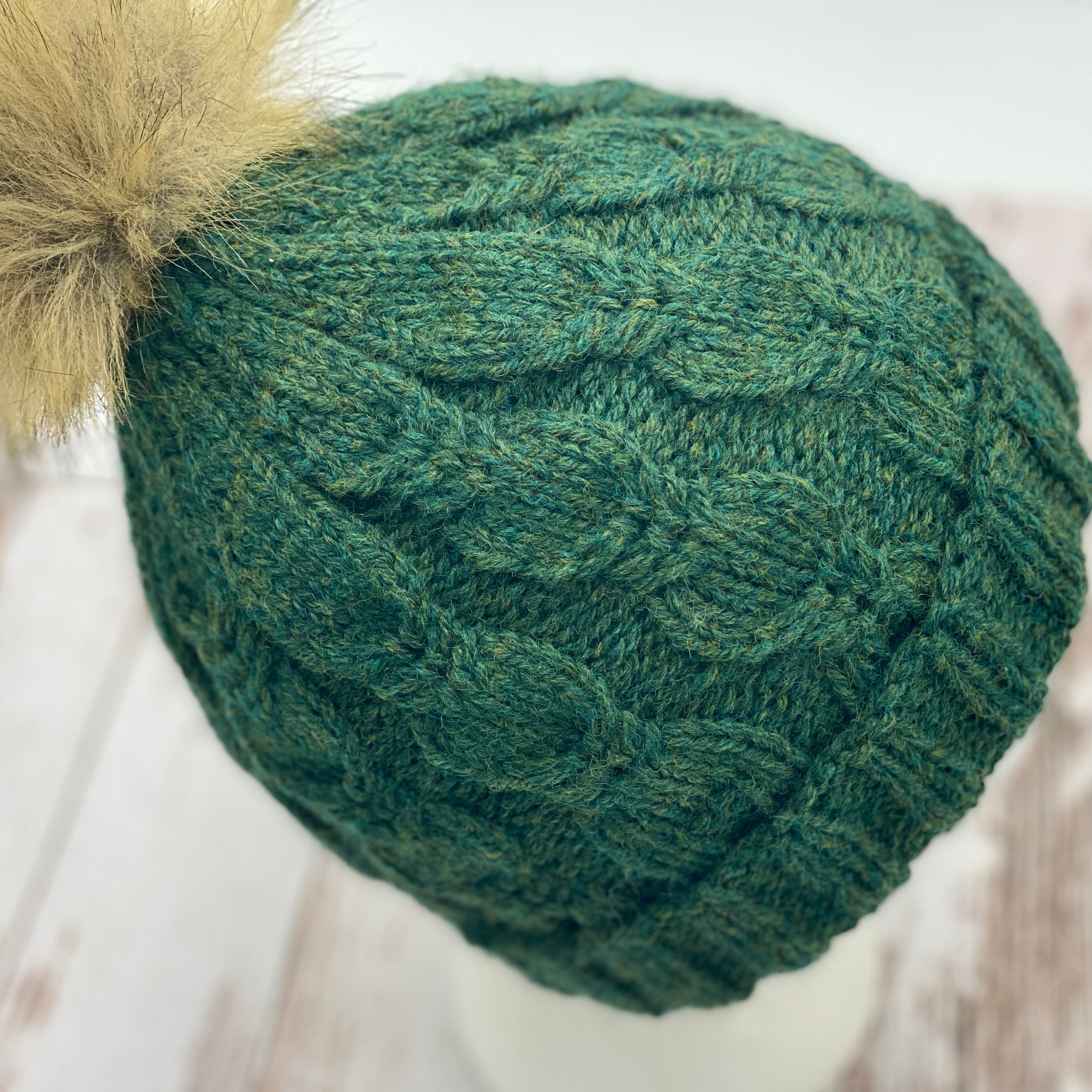 Celtic Feather Cap | Knitting Pattern | Cables | Beginner - Etsy