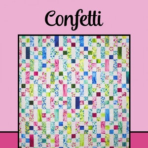 Confetti Quilt Pattern Card by Villa Rosa Designs # VRDMM047 Finished Quilt 54in X 66in Using 2 ...