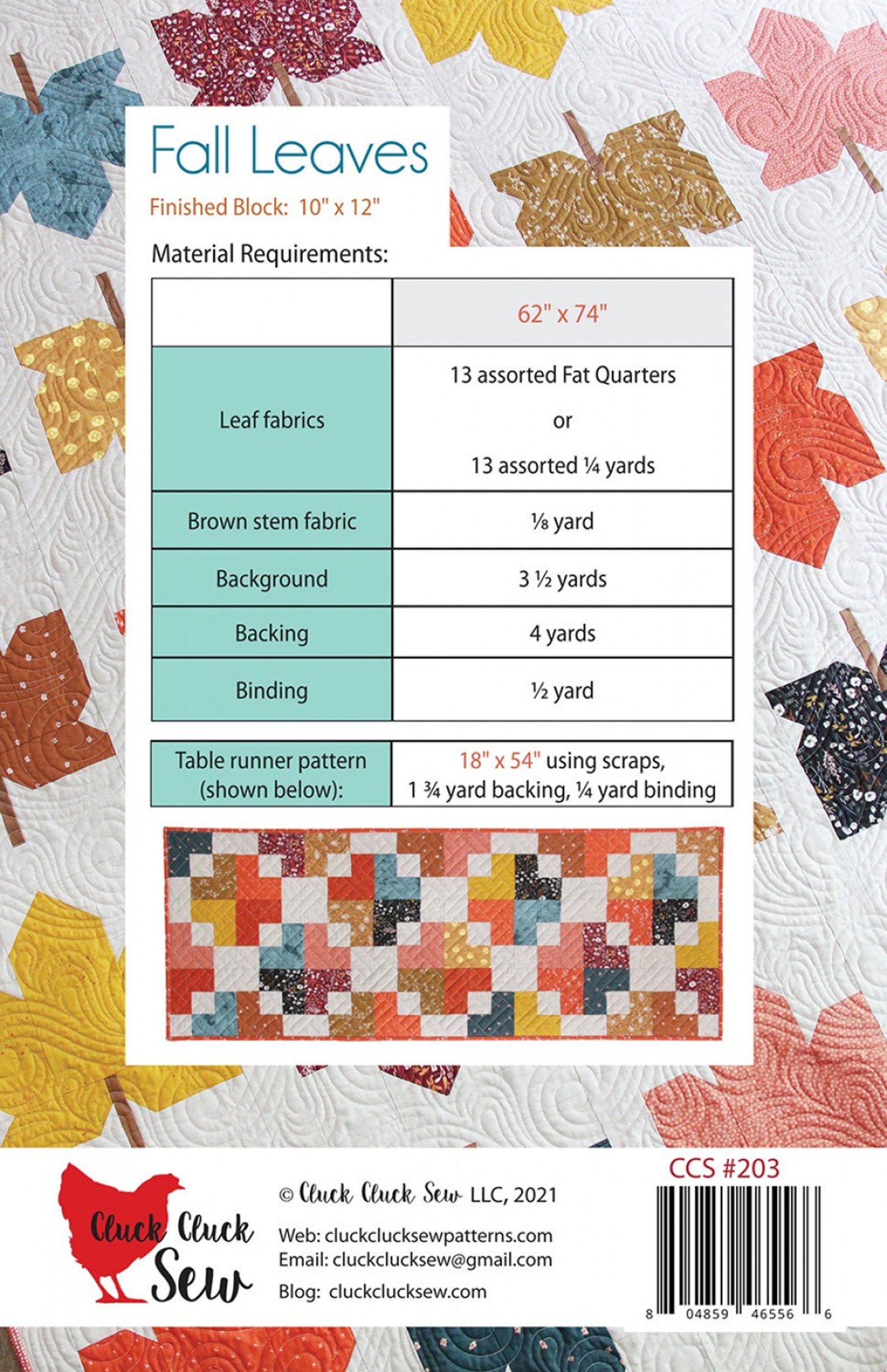 Fall Leaves Quilt Pattern CCS203 by Allison Harris for Cluck - Etsy