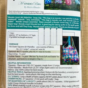 Mondo Bag Printed Pattern ONLY No Interfacing - Etsy