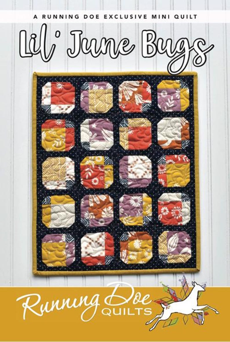 Lil' June Bugs Paper Mini Quilt Pattern by Running Doe for Villa Rosa ...