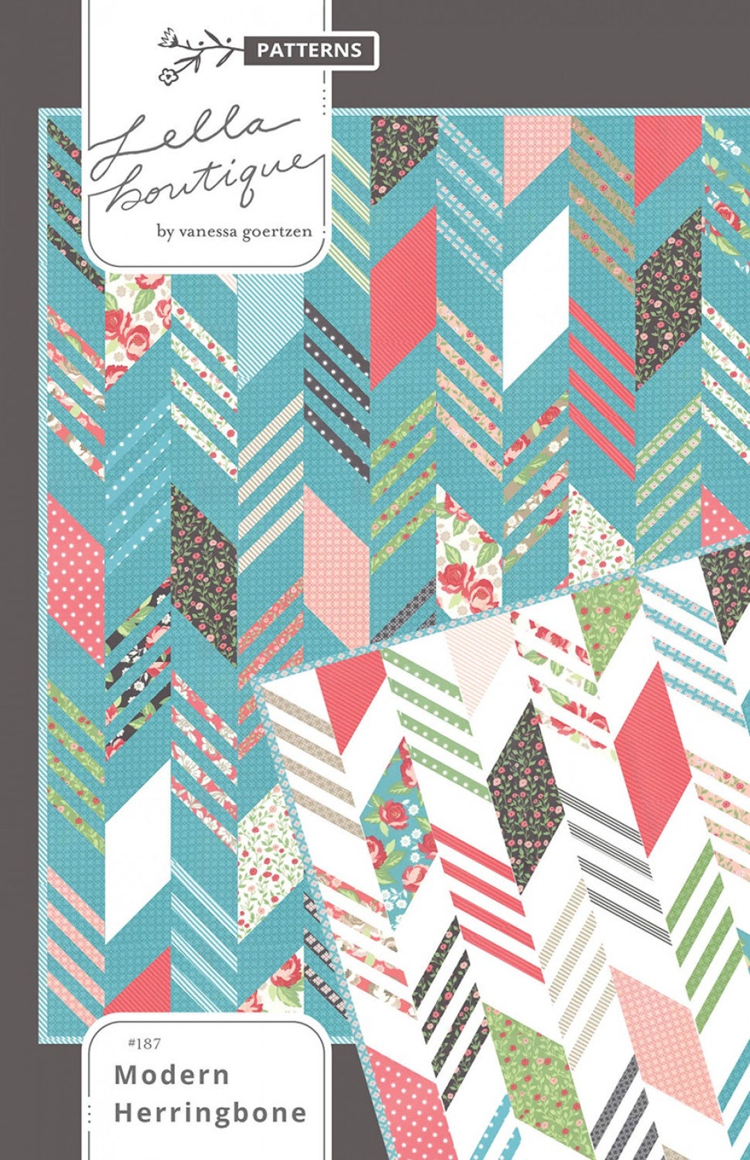 Modern Herringbone Quilt Pattern LB187 by Vanessa Goertzen for - Etsy