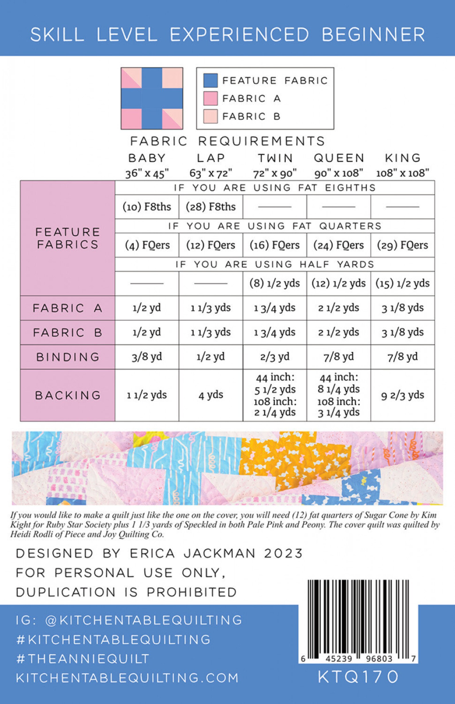 The Annie Quilt Pattern KTQ170 by Kitchen Table Quilting (baby, Lap ...