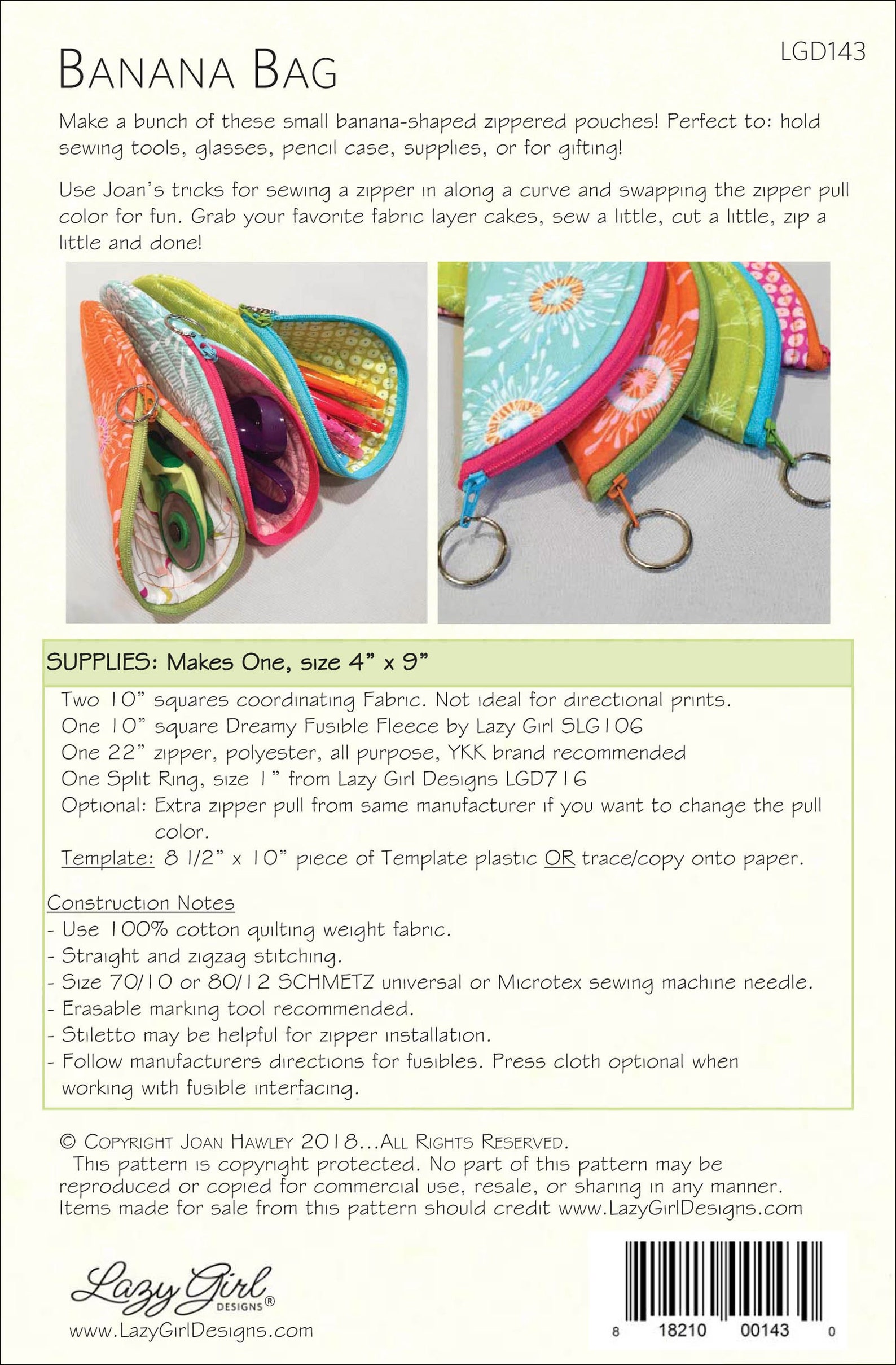 Banana Bag Pattern From Lazy Girl Designs LGD143 - Etsy