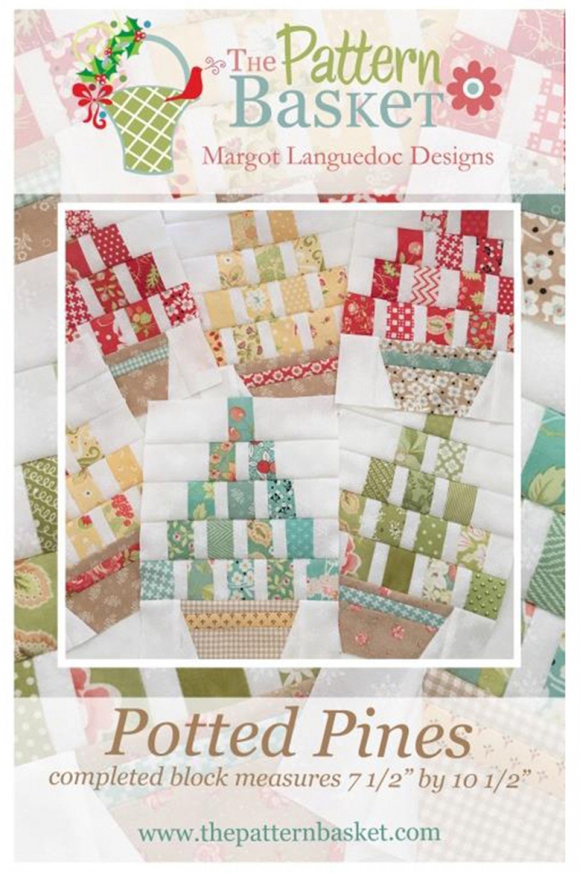 Potted Pines BLOCK PATTERN TPB1712 by the Pattern Basket - Etsy