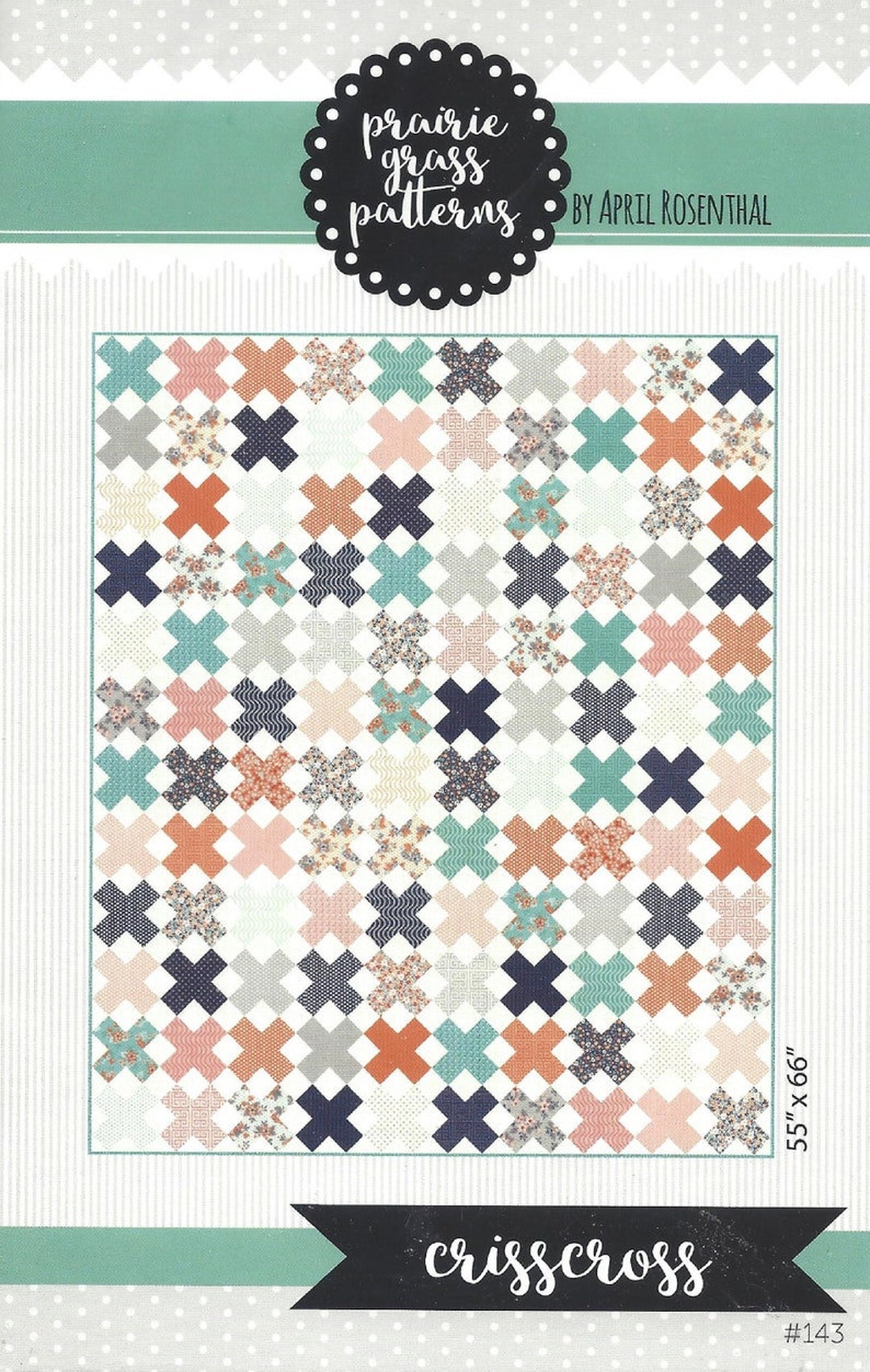 Crisscross Printed Quilt Pattern by April Rosenthal for Prairie Grass ...