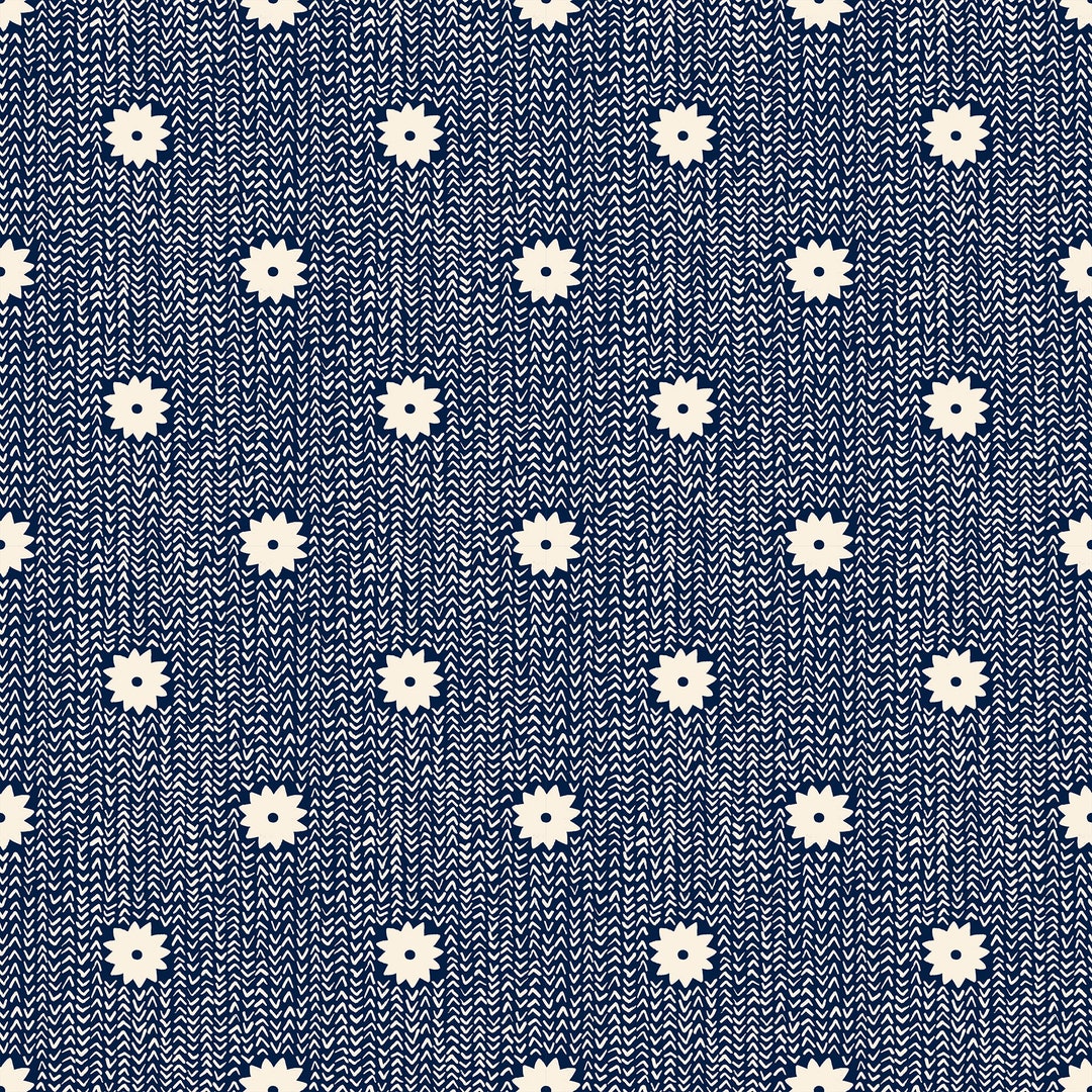 Winterglow Cozy Stars in Navy RS5114 13 by Ruby Star for Moda Fabrics ...