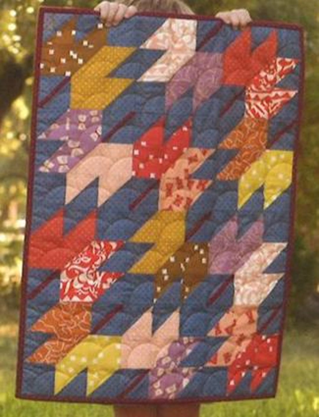 Lil' Falling Quilt Pattern Card by Running Doe Quilts for Villa Rosa ...