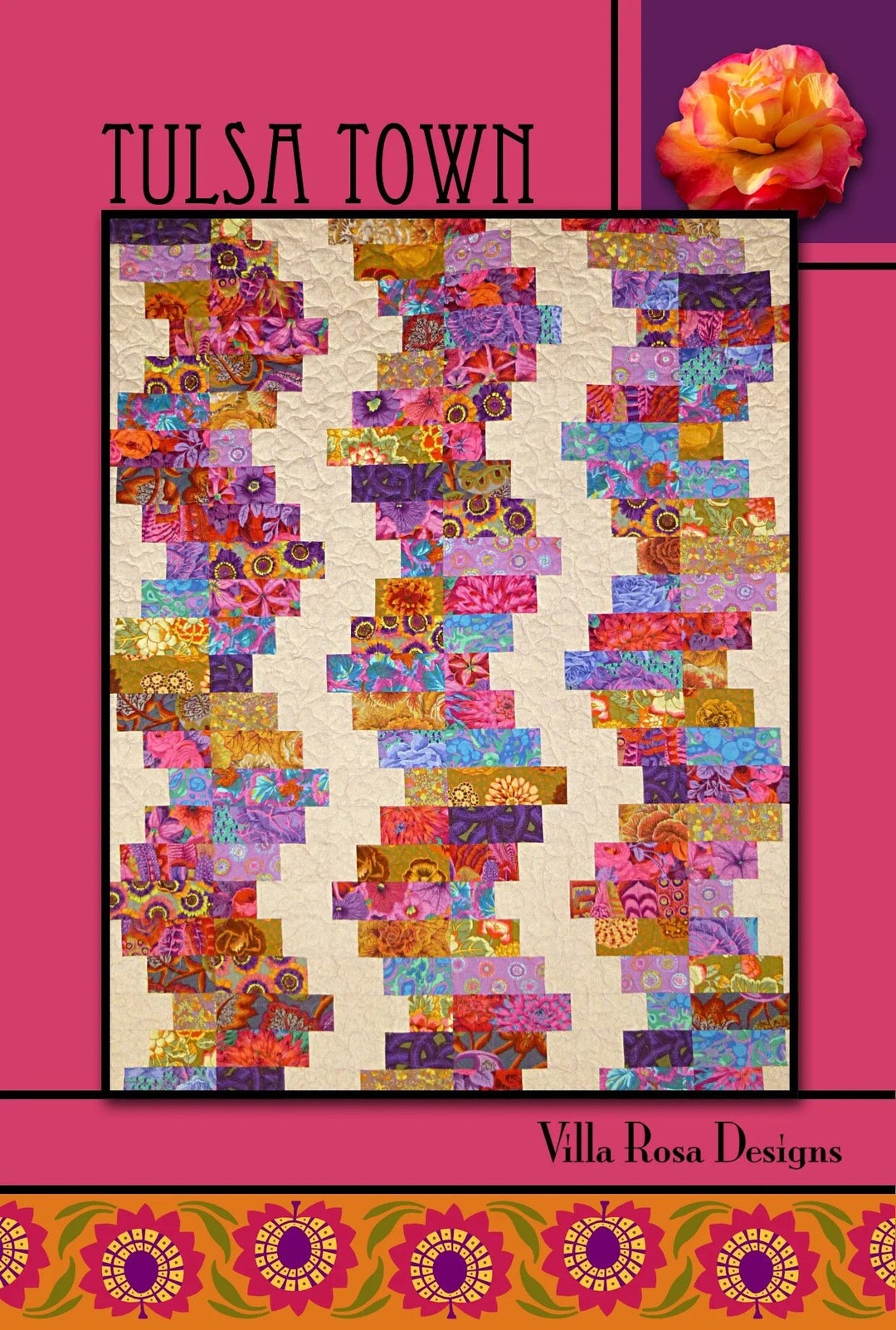 Tulsa Town Quilt Pattern Card by Villa Rosa Designs Finished Size 57" X ...