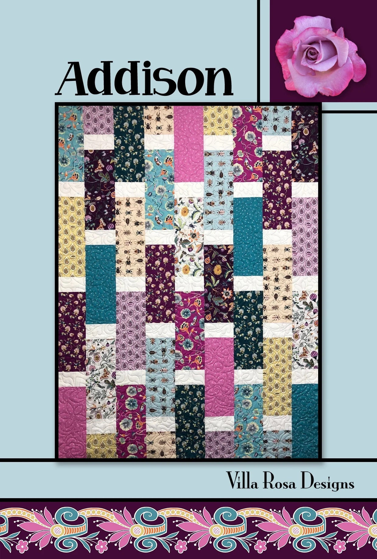 Addison Printed Quilt Pattern by Villa Rosa Designs 54 X 73 - Etsy