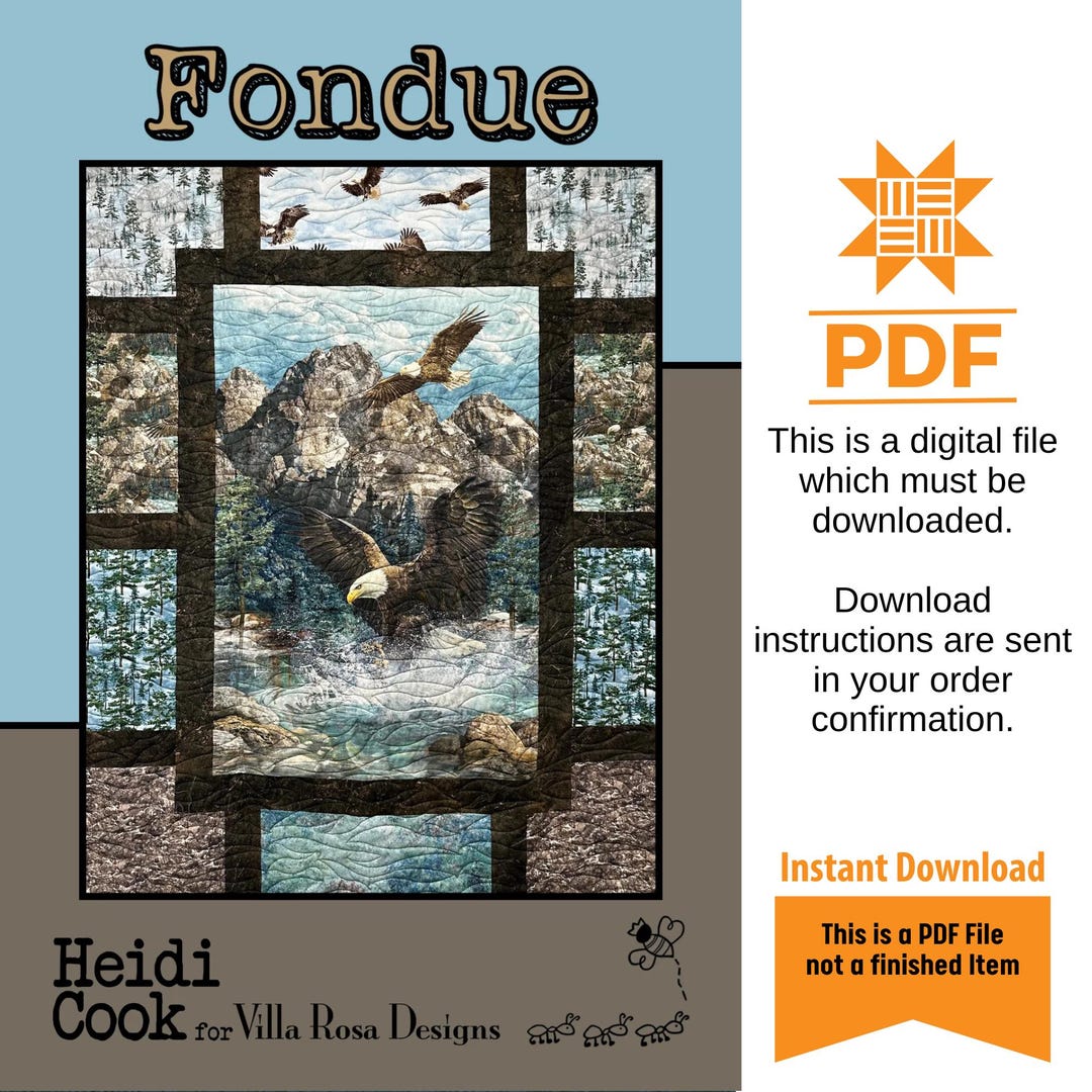 Fondue Panel Quilt Pattern - INSTANT DIGITAL DOWNLOAD - From Heidi Cook ...