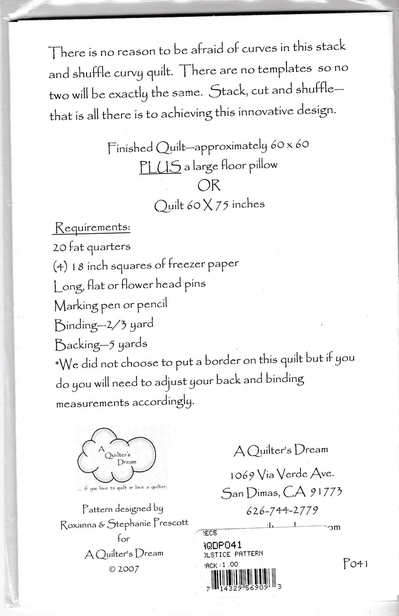 Solstice Quilt Pattern by A Quilter's Dream AQDP041 - Etsy