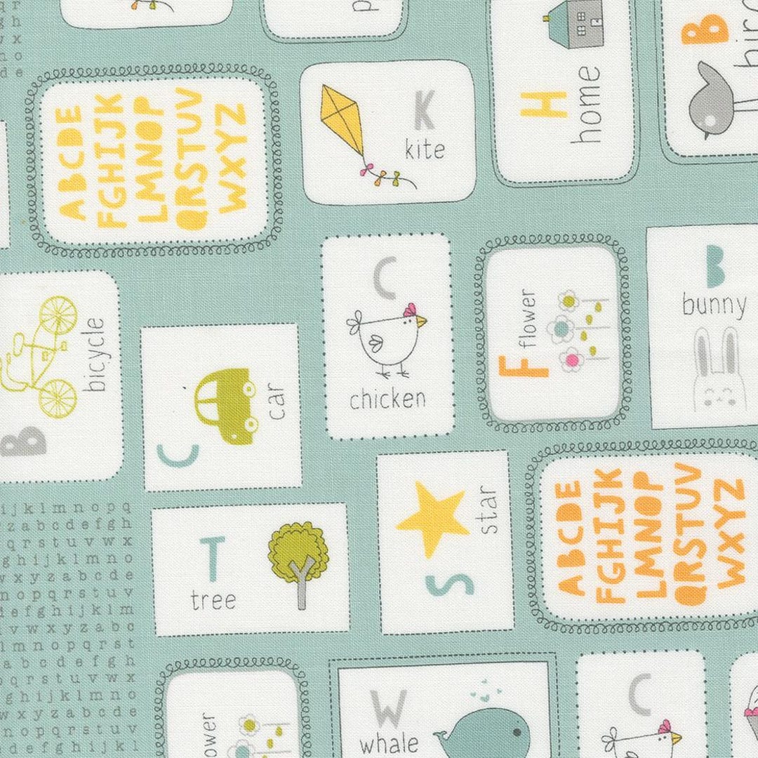 Shine Flashcards Sky Yardage 55670-22 by Sweetwater for Moda Fabrics Sold in 1/2 Yard Increments ...