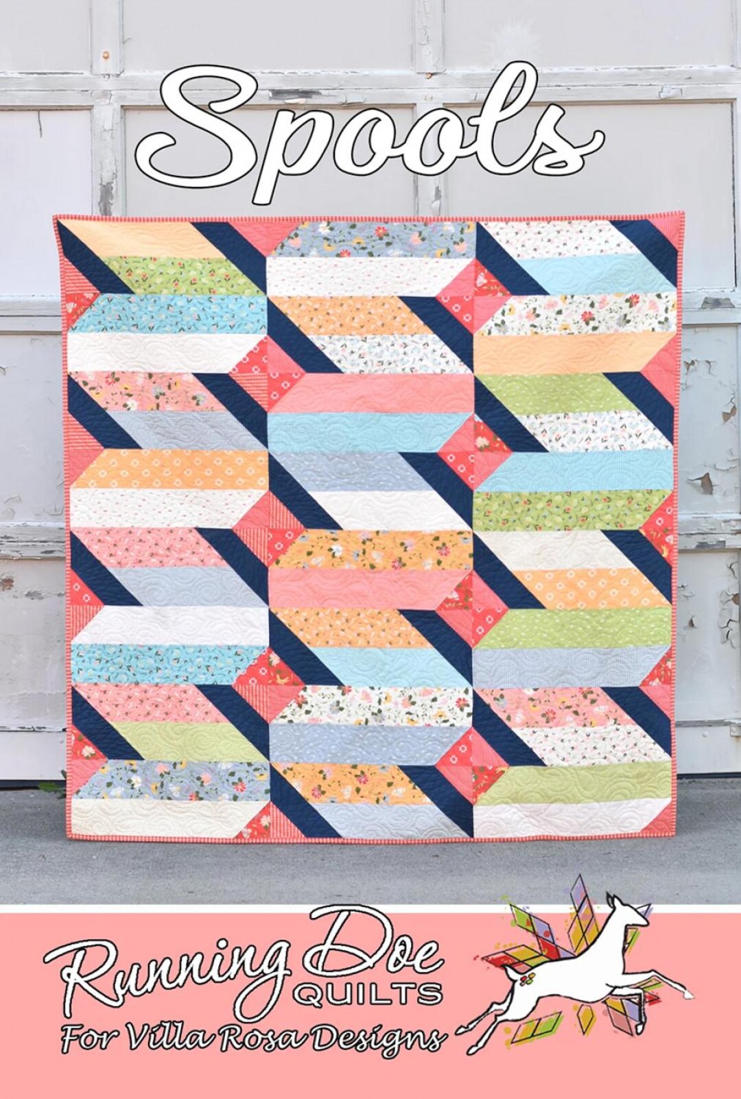 Spools Quilt Pattern Card by Running Doe Quilts for Villa Rosa Designs ...