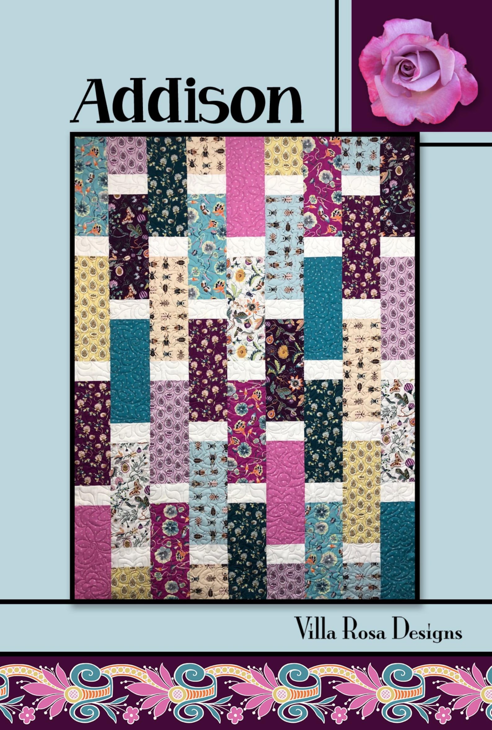 Addison Quilt Pattern - INSTANT DIGITAL DOWNLOAD - From Villa Rosa ...