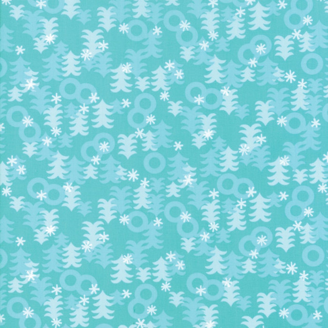 Jingle Birds Bluebird Trees Yardage, SKU 32255-17 by Keiki for Moda ...