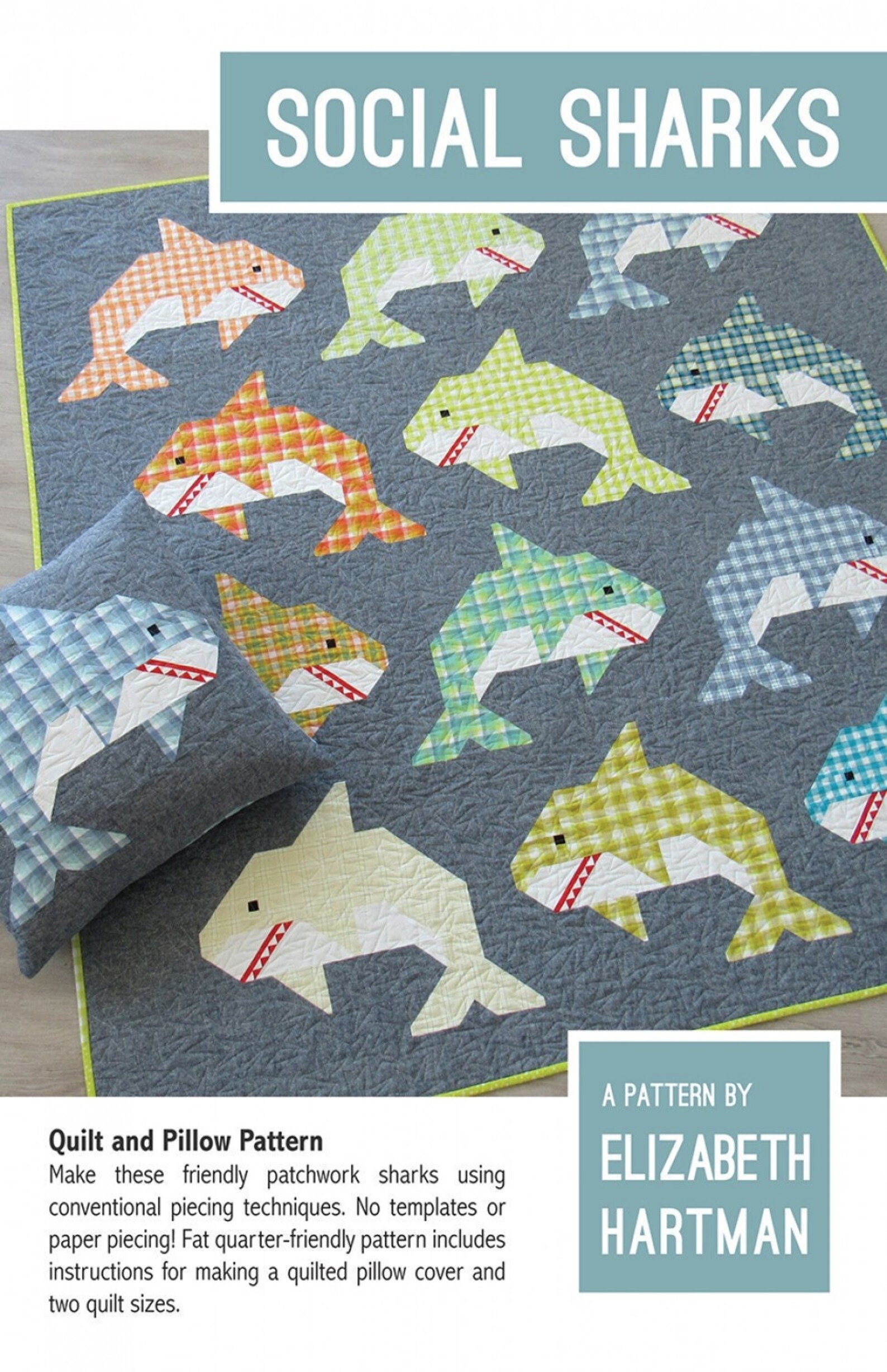 Social Sharks Quilt Pattern EH063 by Elizabeth Hartman Paper | Etsy