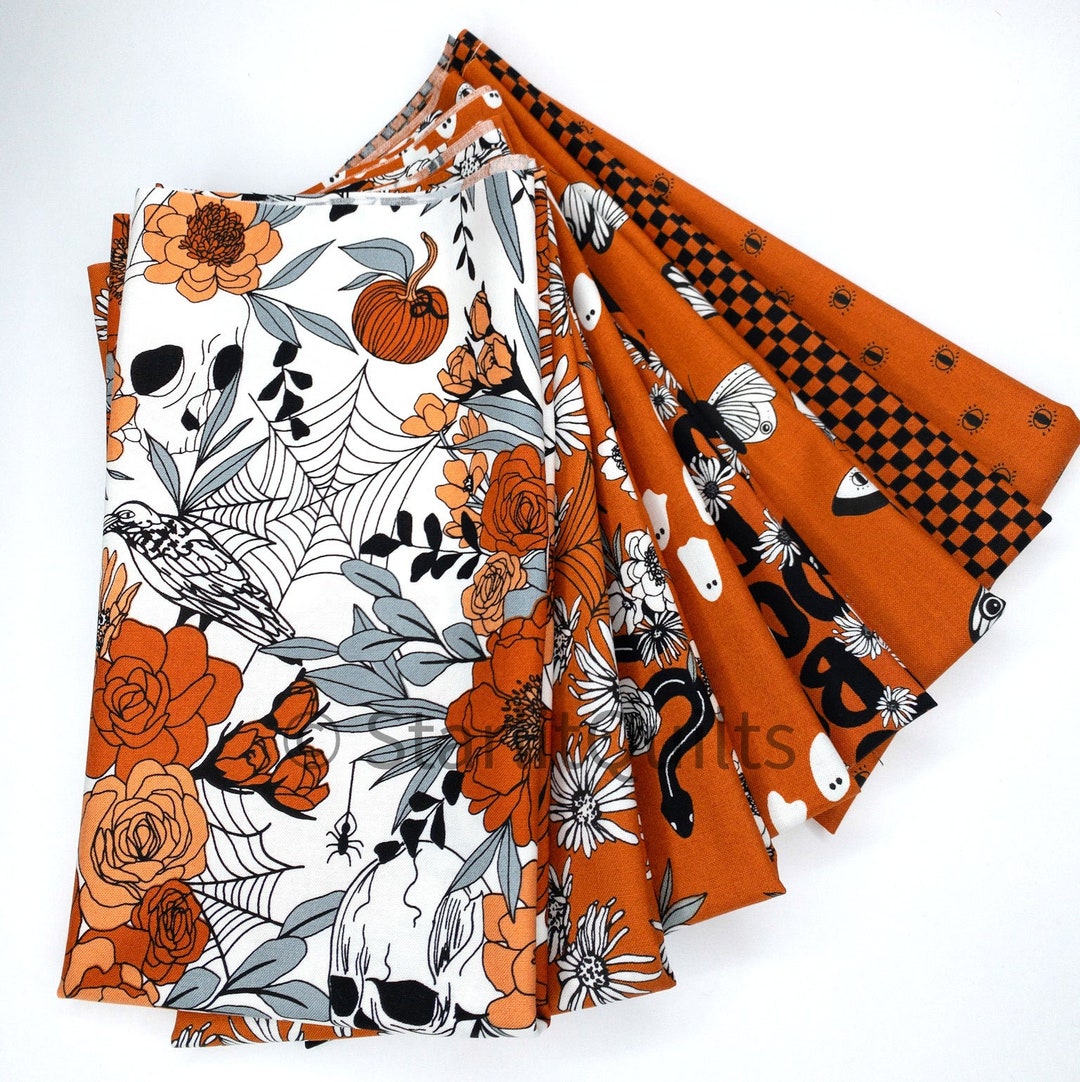 Noir Pumpkin Color Bundle by Alli K Deign Includes 8 Fat Quarters Cut ...