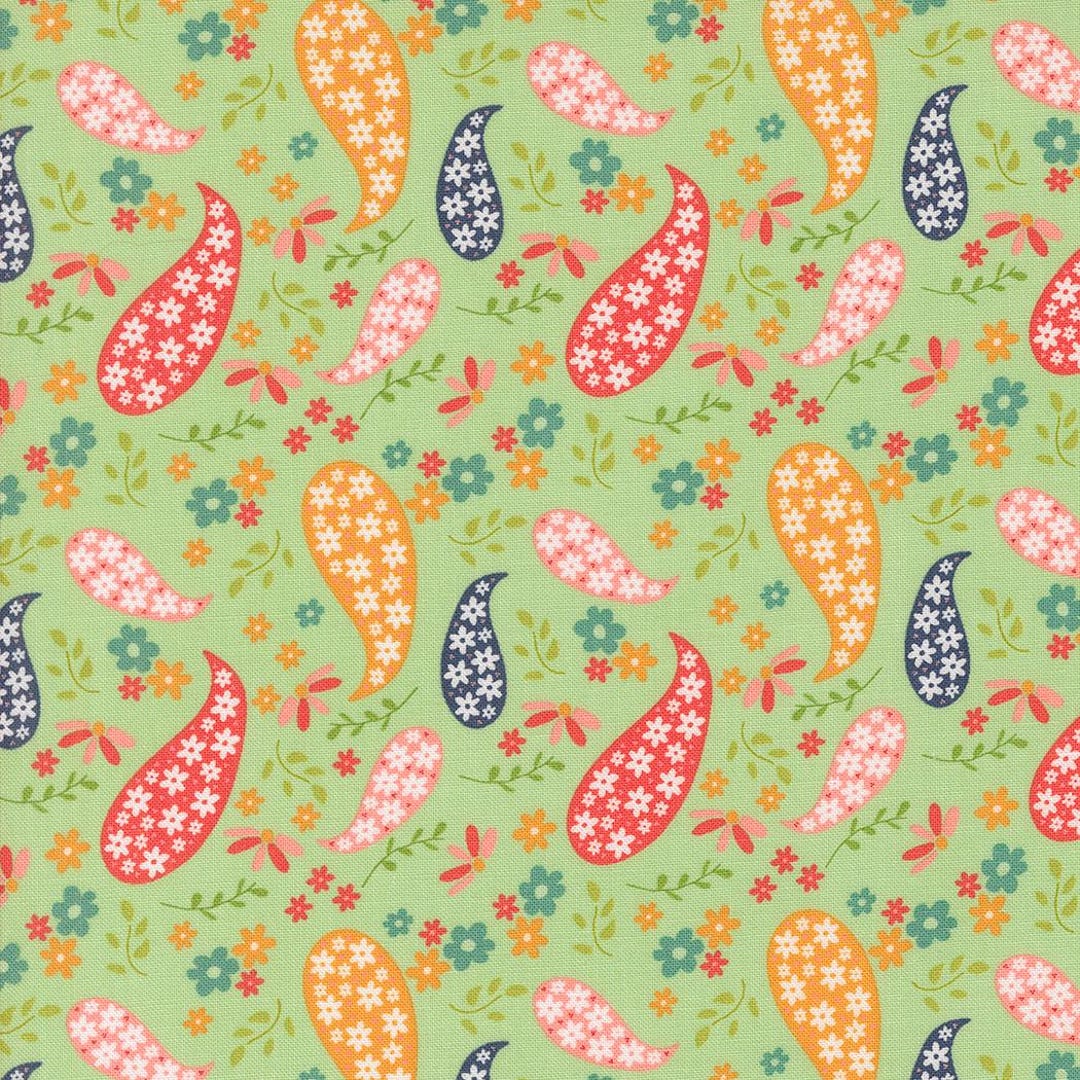 Raspberry Summer Paisley Mint Yardage 37691-15 by Sherri and Chelsi for ...
