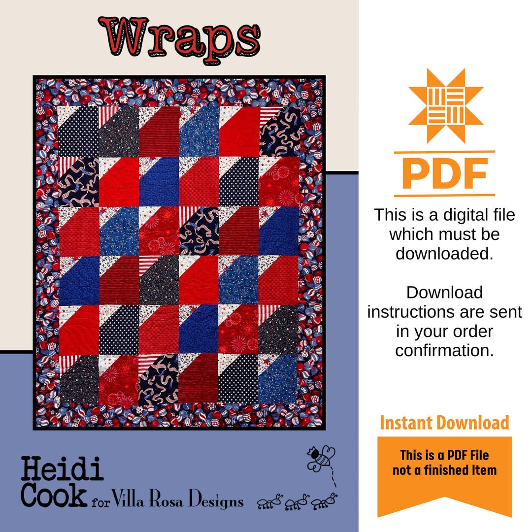 Wraps Quilt Pattern Only - INSTANT DIGITAL DOWNLOAD - From Heidi Cook ...