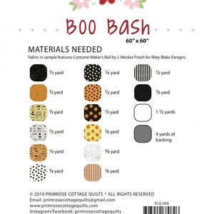 Boo Bash Quilt Pattern Printed Pattern Only PCQ-009 by - Etsy