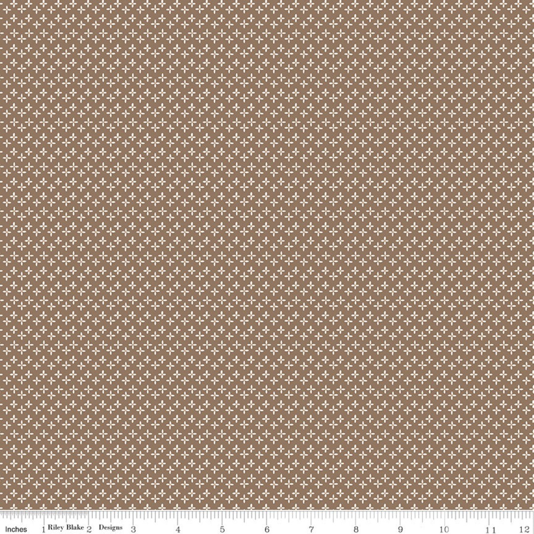 Calico Daisy Chestnut C12852-chestnut by Lori Holt for Riley Blake Sold ...