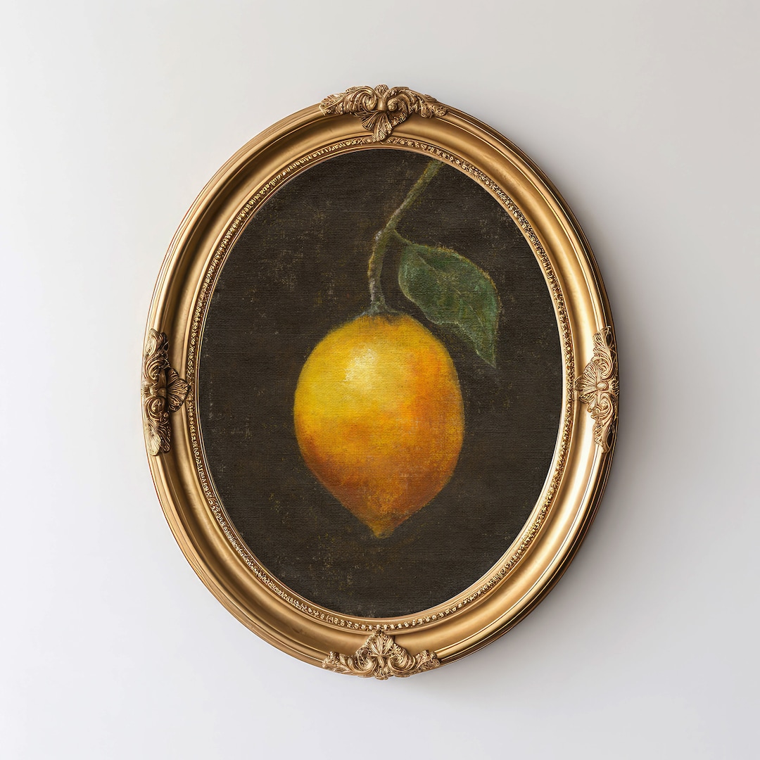 Antique Art Print Still Life Fruits Lemon Painting Lemon Decor for ...