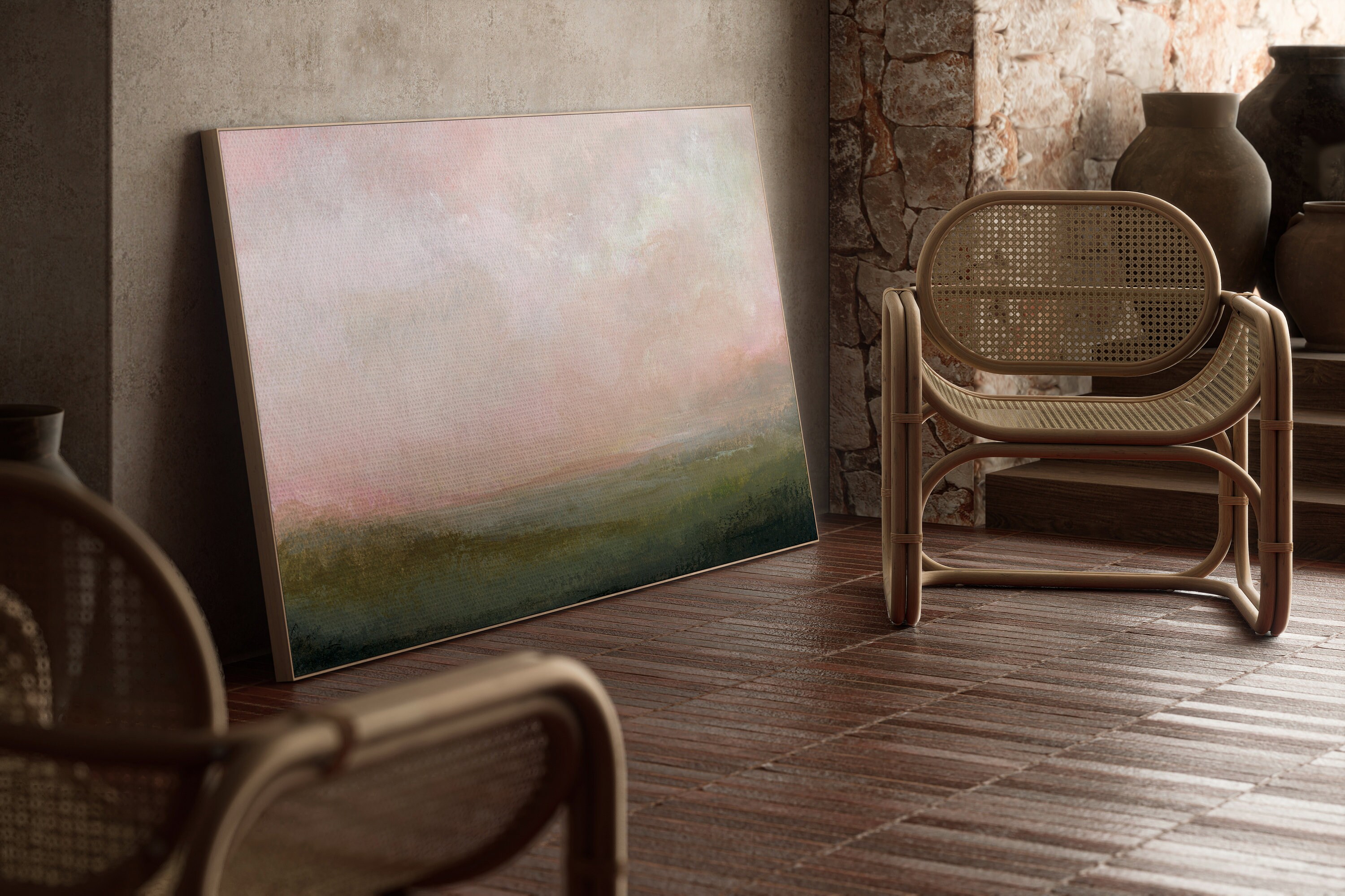 Abstract Neutral Landscape Art Print Landscape Poster of Minimalist ...