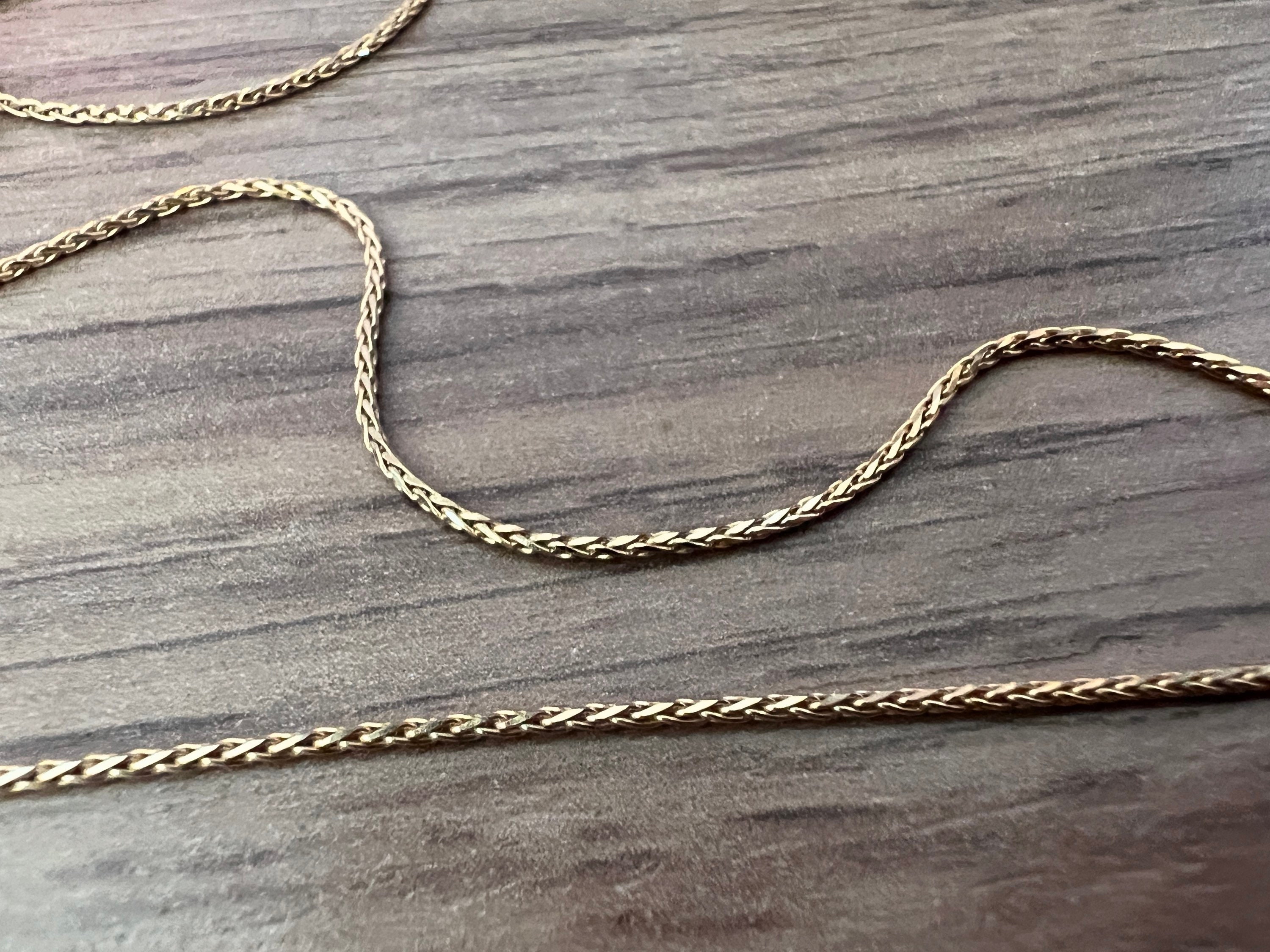 Diamond-cut Wheat Chain. Long Chain Necklace. 14K, 1.05mm - Etsy