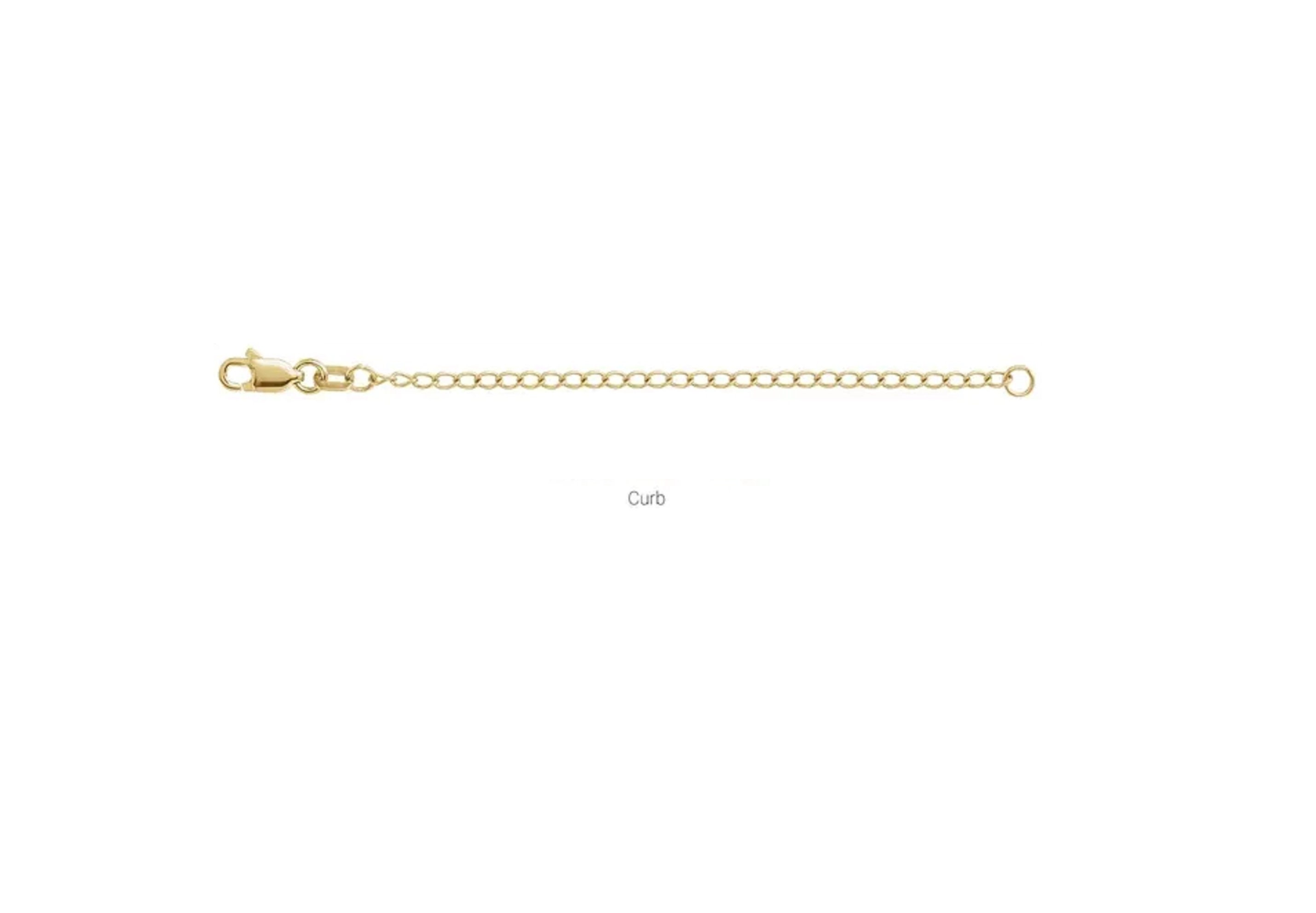 Box, Cable, Curb, Rope, or Wheat 3” Chain Extension. 14k Gold or ...