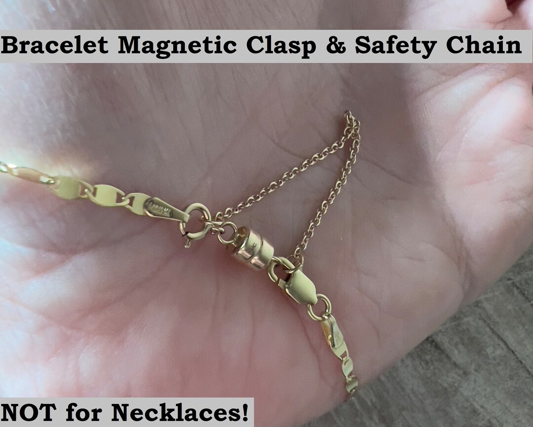 Bracelet Magnetic Clasp and Safety Chain. Magnetic Safety - Etsy