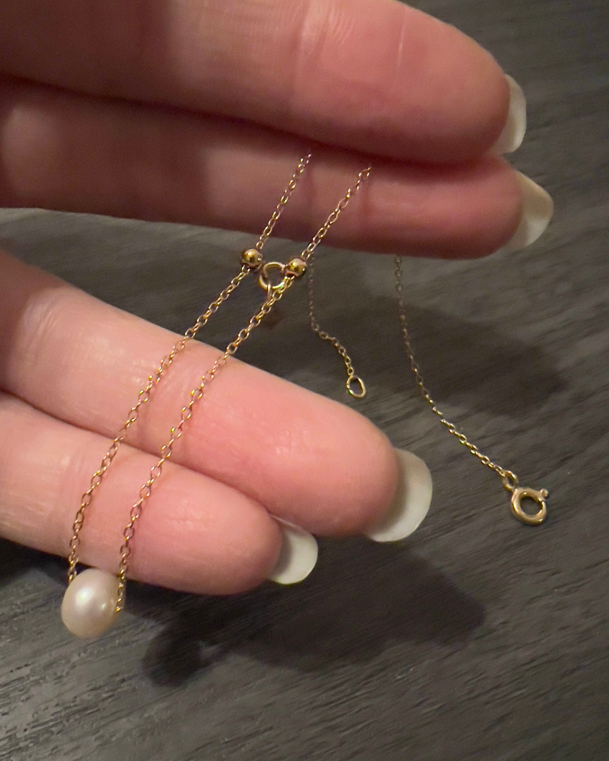 Necklace Safety Chain, Adjustable Extension and Clasp. 14k Gold-filled ...