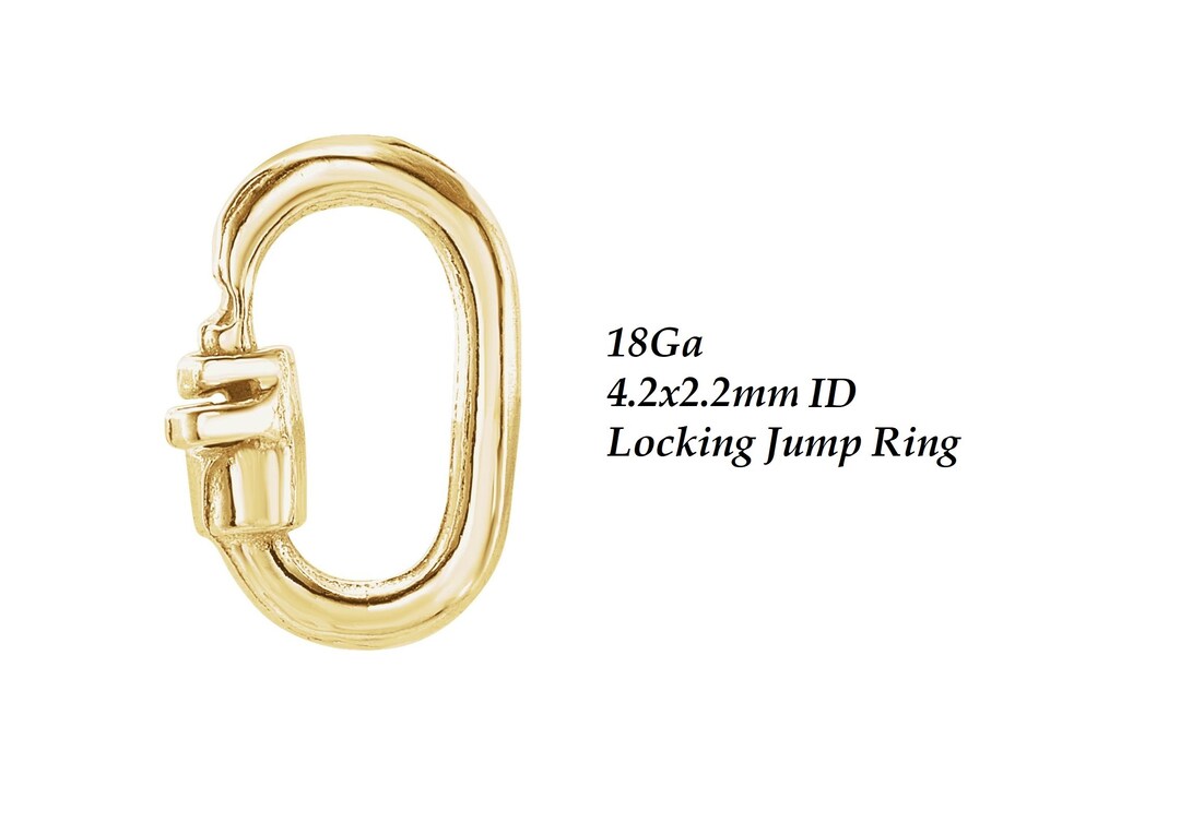 Oval Locking Jump Ring. 4.2x2.22 ID. 14k Gold or 925 Sterling Silver ...