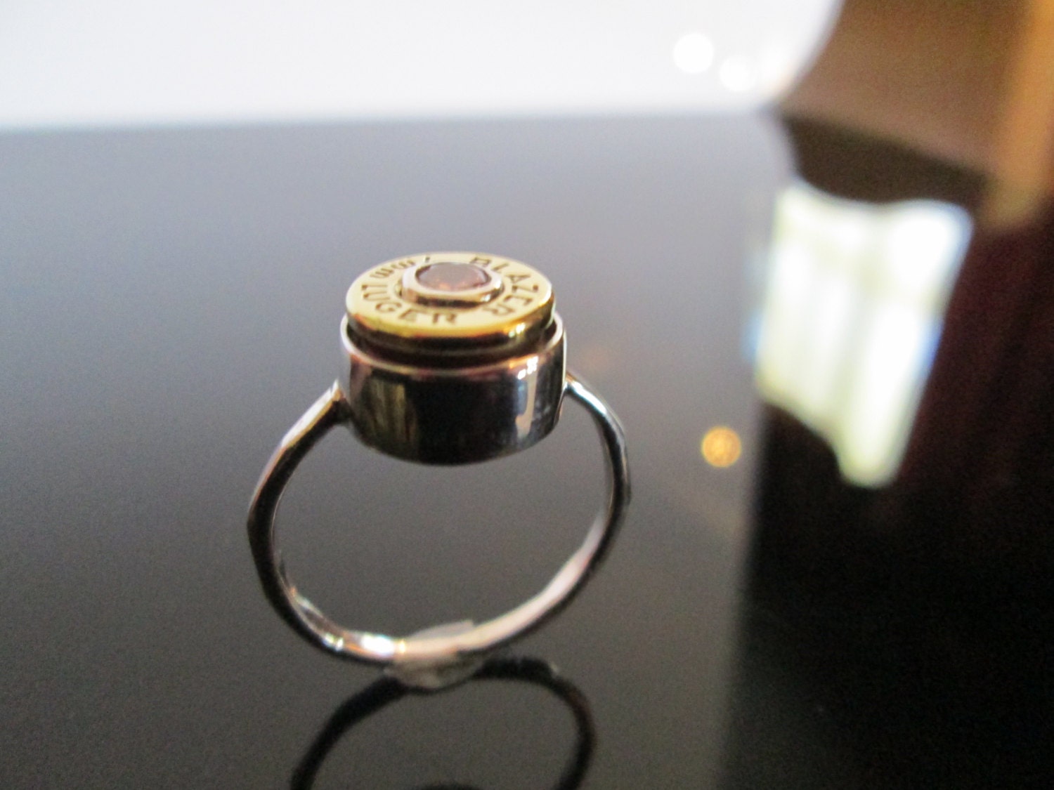 Brass and Sterling Silver Blazer Luger Shell Casing Ring With - Etsy