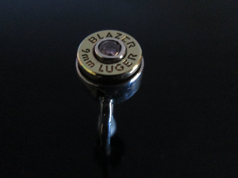 Brass and Sterling Silver Blazer Luger Shell Casing Ring With - Etsy