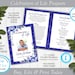 Blue Floral Border Funeral Program Template, Obituary/order of Service ...