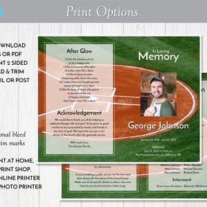 Baseball Fan Funeral Program Template, Obituary/order of Service ...