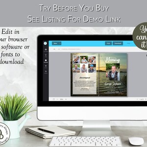 Fishing at Sunset Funeral Program Template, Obituary Program ...